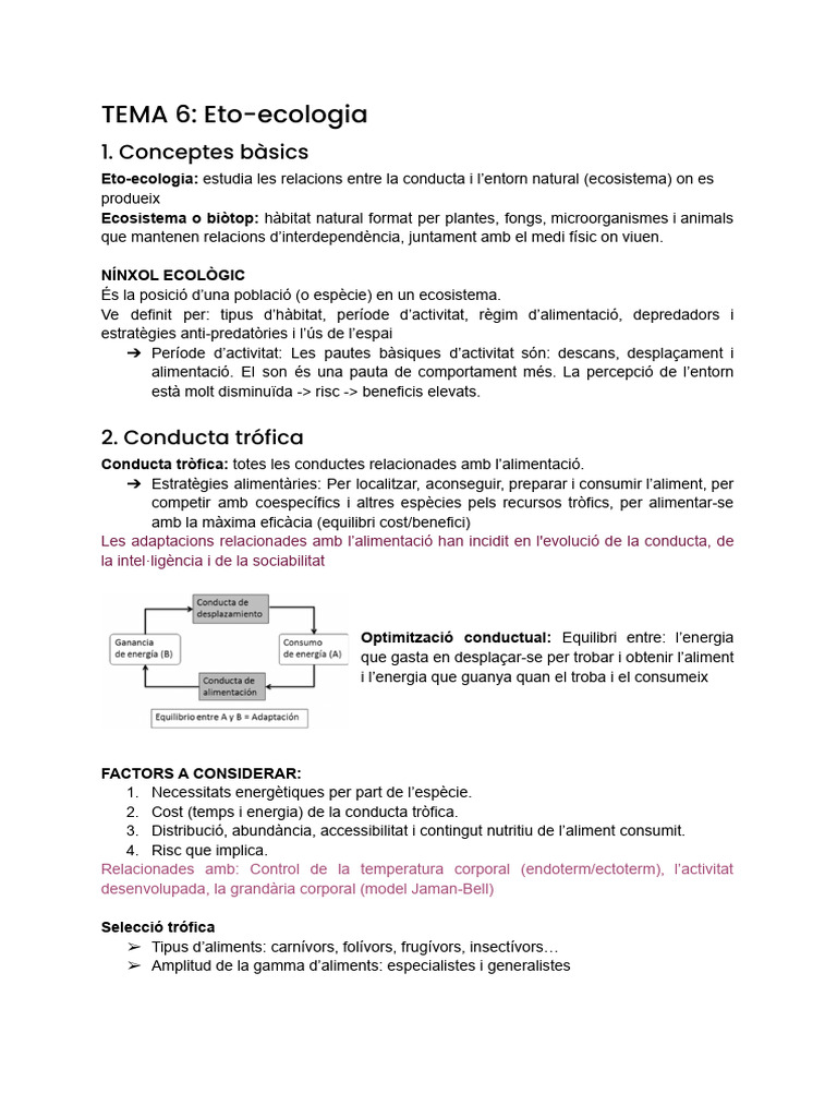 TEMA 6 - Eto-Ecologia | PDF