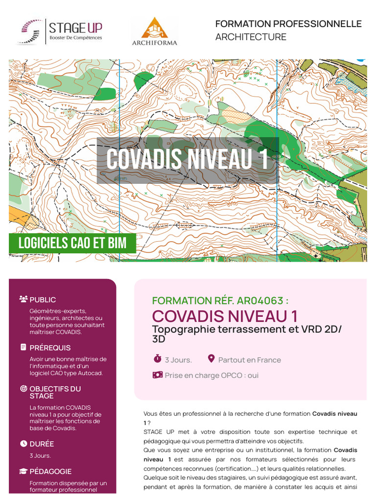 Formation Covadis Niveau 1: Topographie 2D/3D | PDF
