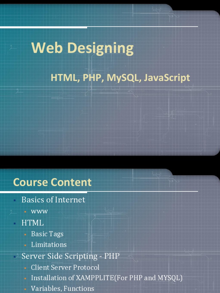 Web Designing: HTML, PHP, Mysql, Javascript | Download Free PDF | Http Cookie | Html Element