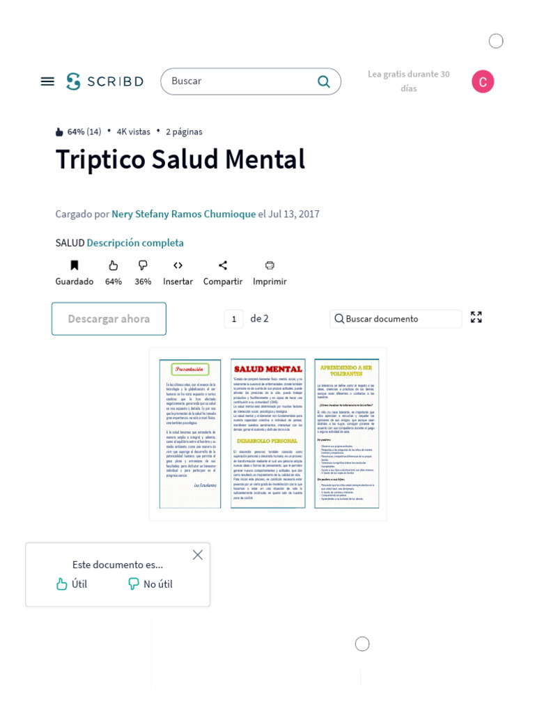 Triptico Salud Mental - PDF - Salud Mental - Bienestar | PDF Triptico Salud Mental - PDF - Salud Mental - Bienestar | PDF