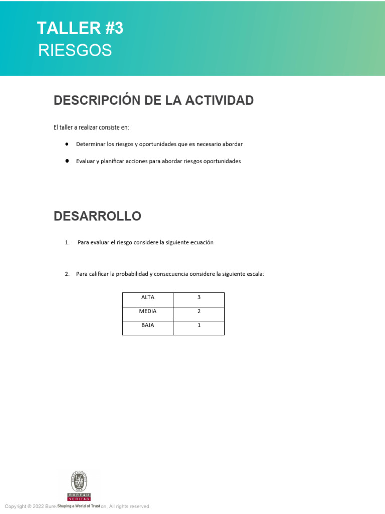Taller 3 Riesgos | PDF