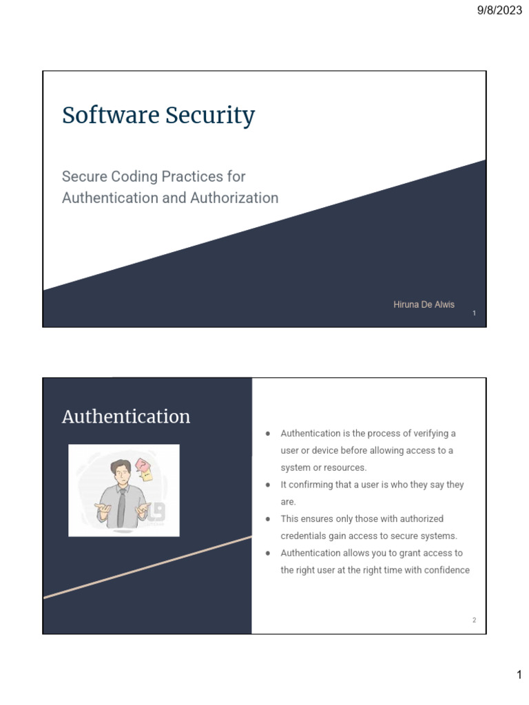 Lecture - 3 - Authentication and Authorization | PDF