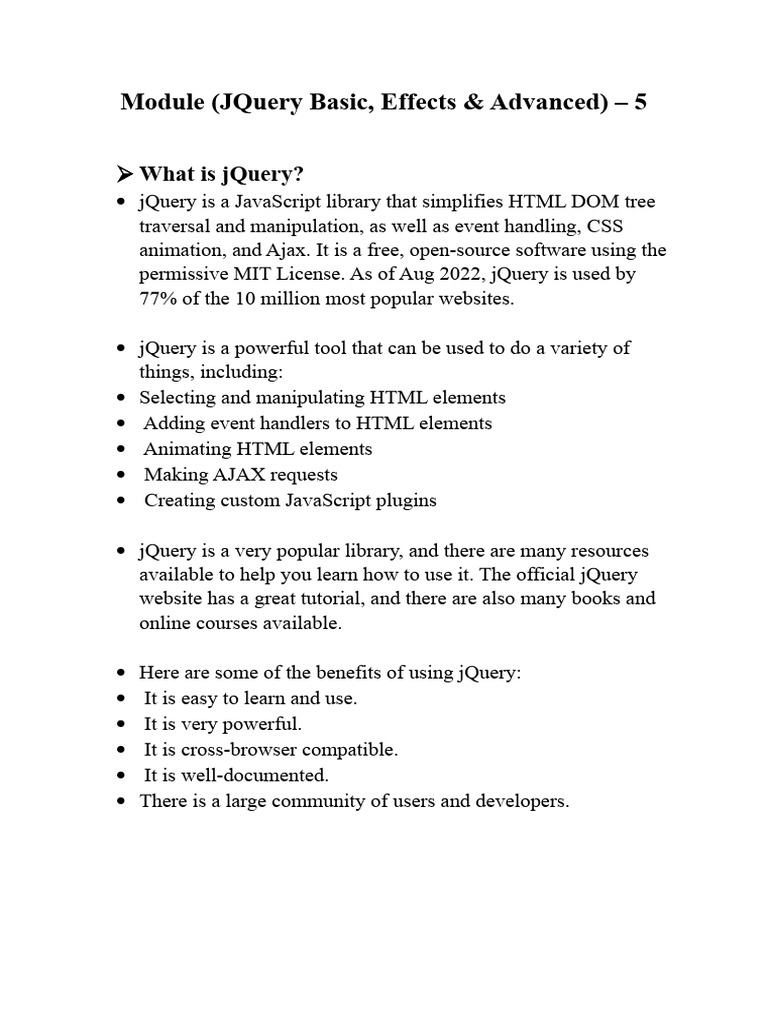 Module 5 Jquery Pdf 