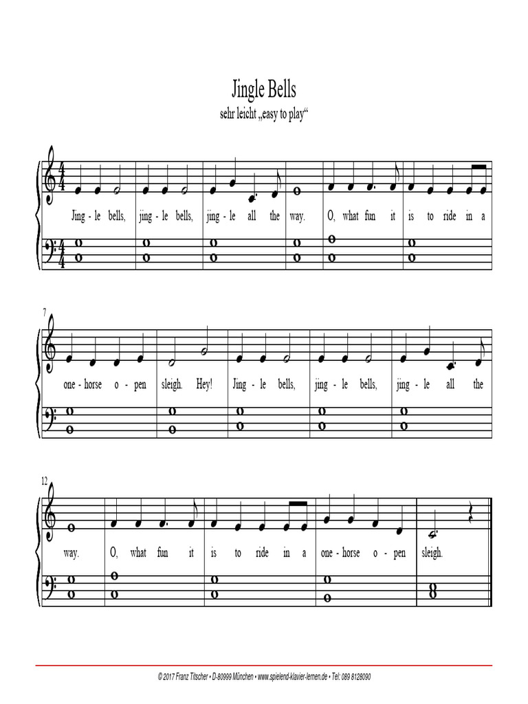 Jingle Bell Noten Klavier