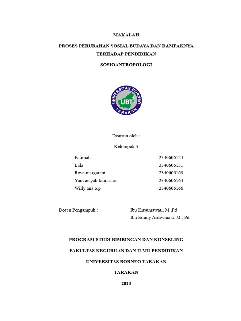 Makalah Kelompok 5 2023 | PDF | Ilmu Sosial | Sains & Matematika