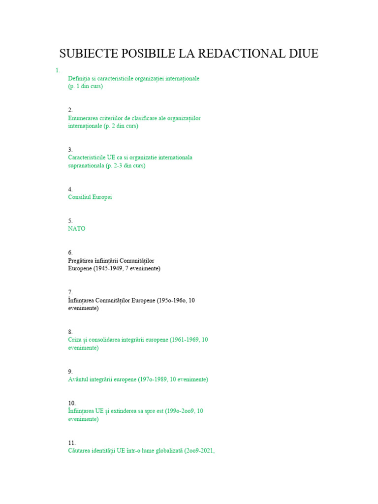 Subiecte Posibile La Redactional Diue | PDF