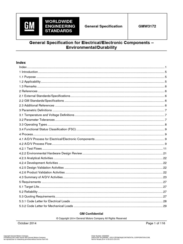 GMW 3172 - 2014 | PDF | Electrical Network | Power Supply