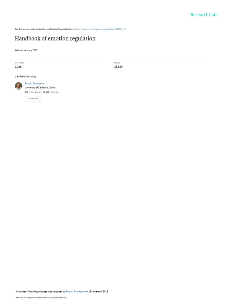 Handbook Emotion Regulation | PDF