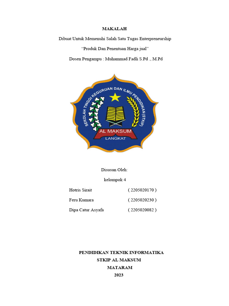 Produk - Dan - Penentuan - Harga - Jual - Kel4 | PDF