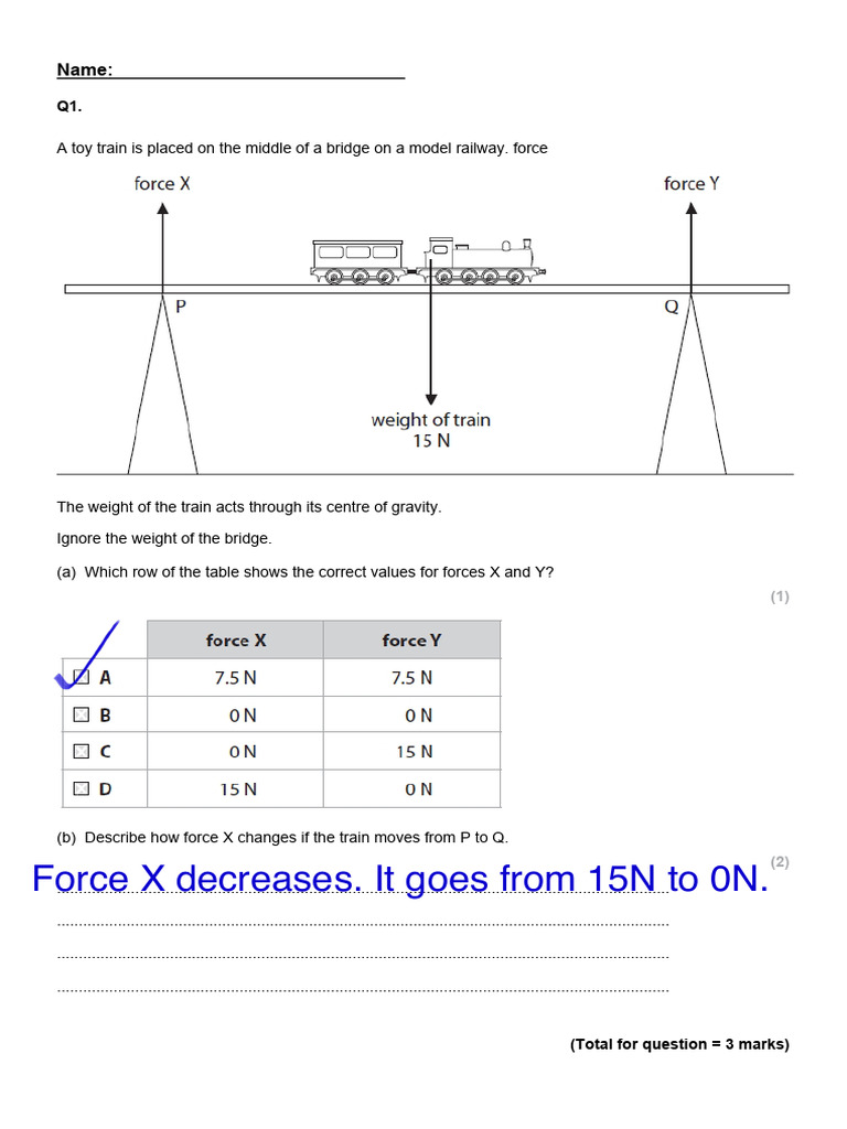 11t Moments Evidence Exam Question for Edexcel physics | PDF | Force ...