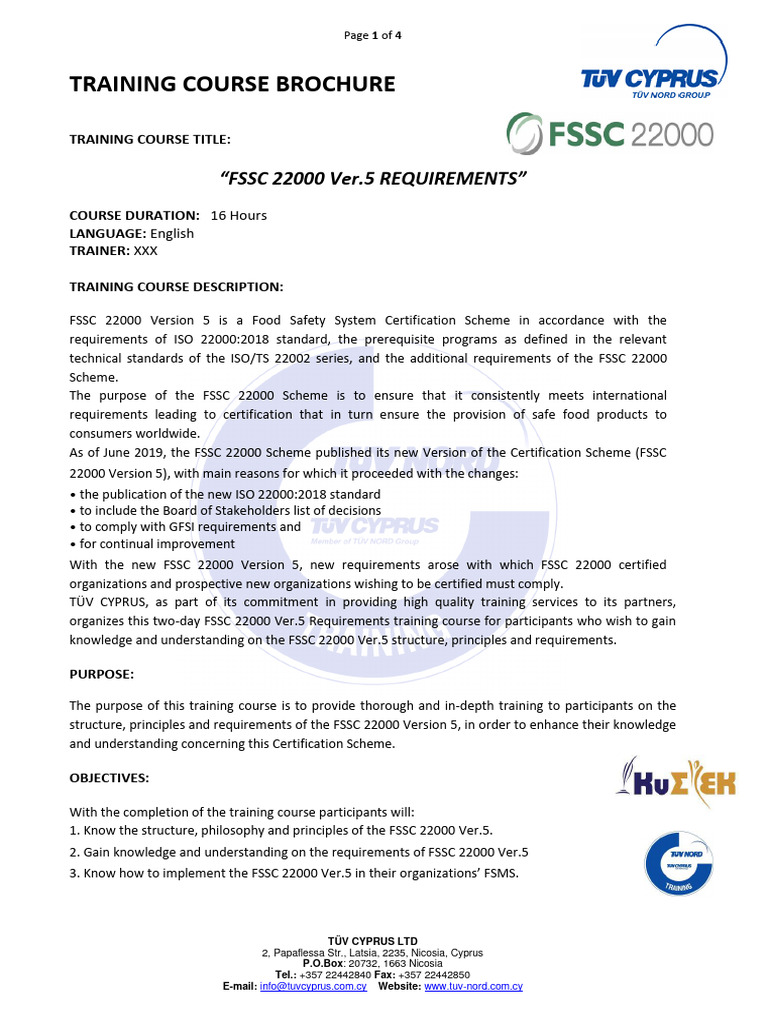 FSSC Requirements | PDF