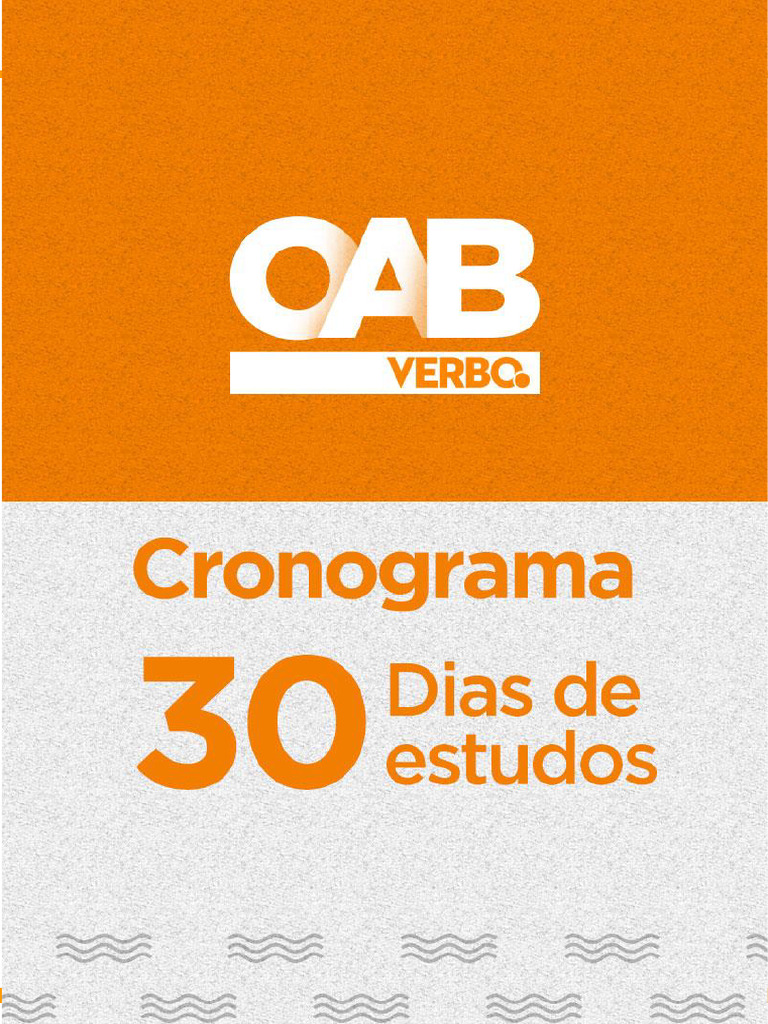 Cronograma de Estudos - 30 Dias - Verbo OAB | PDF