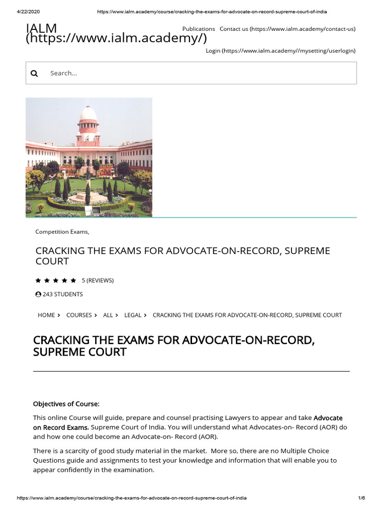 Cracking The Exams For AOR | PDF