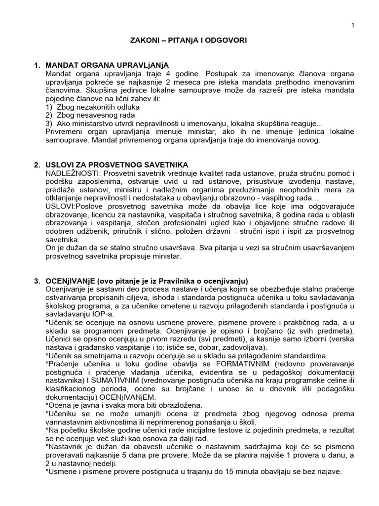 Skripta Ispit Za Licencu Pitanja I Odgovori | PDF