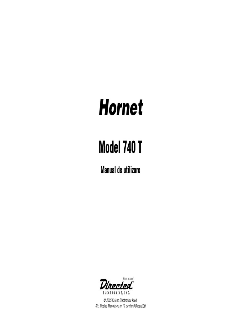 Manual Utilizare Hornet 740T | PDF