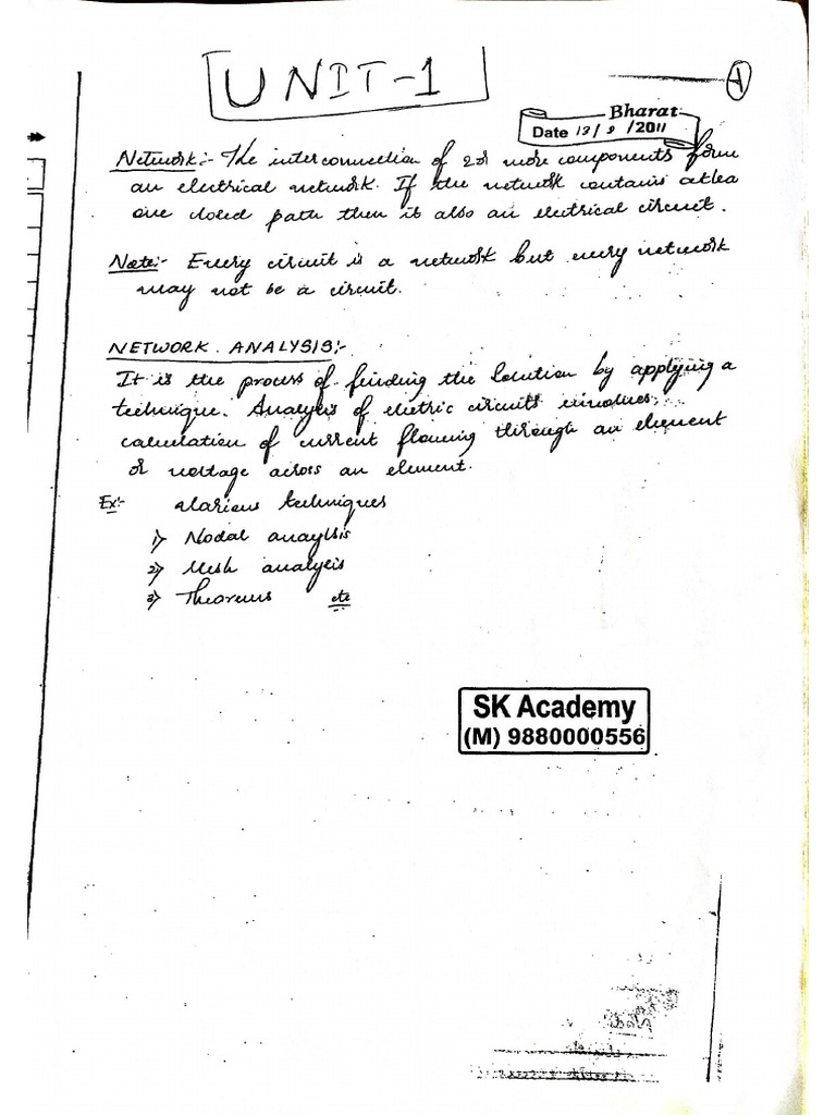Circuits and Cotrols Module 1, Part 1 | PDF