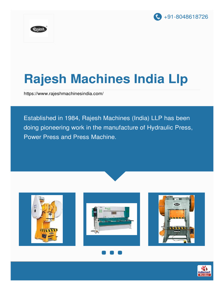 Rajesh Machines India LLP | PDF
