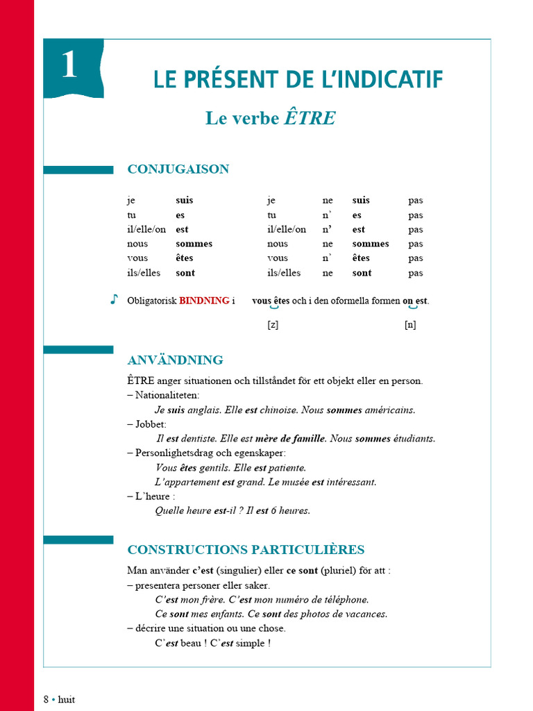Le présent - Verbes fréquents et verbes du 1er groupe - Grillska | PDF
