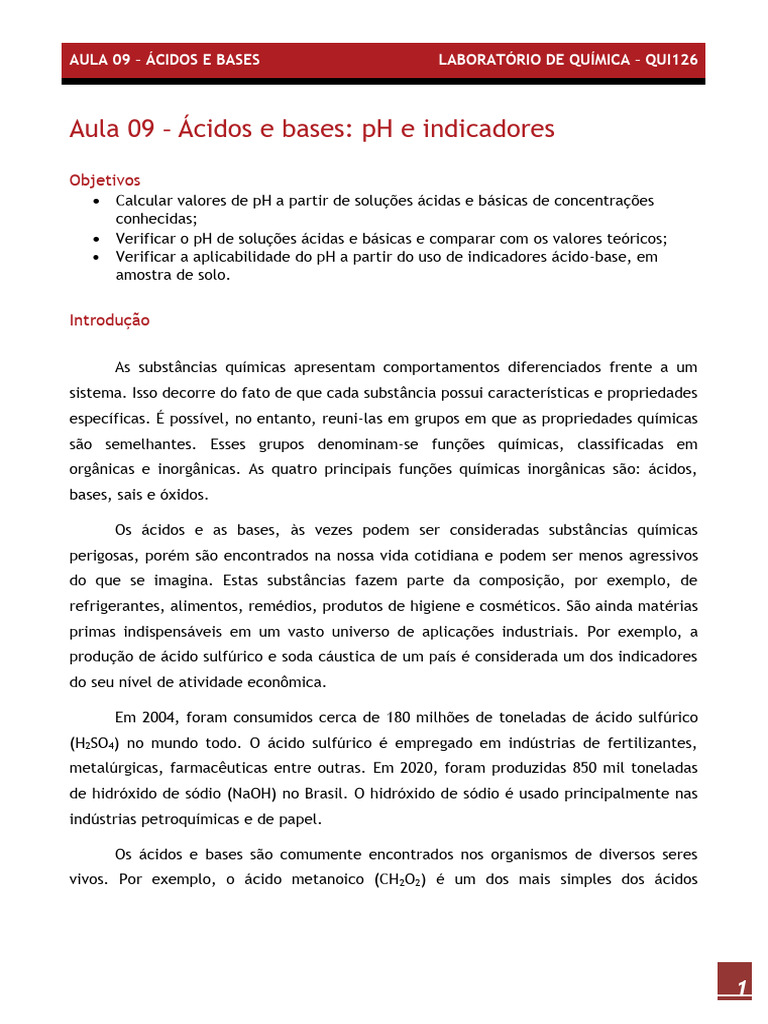 Aula 09 Acidos Bases e Indicadores | PDF