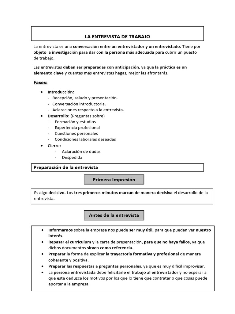 Guía para Entrevistas de Trabajo | PDF | Entrevista de trabajo