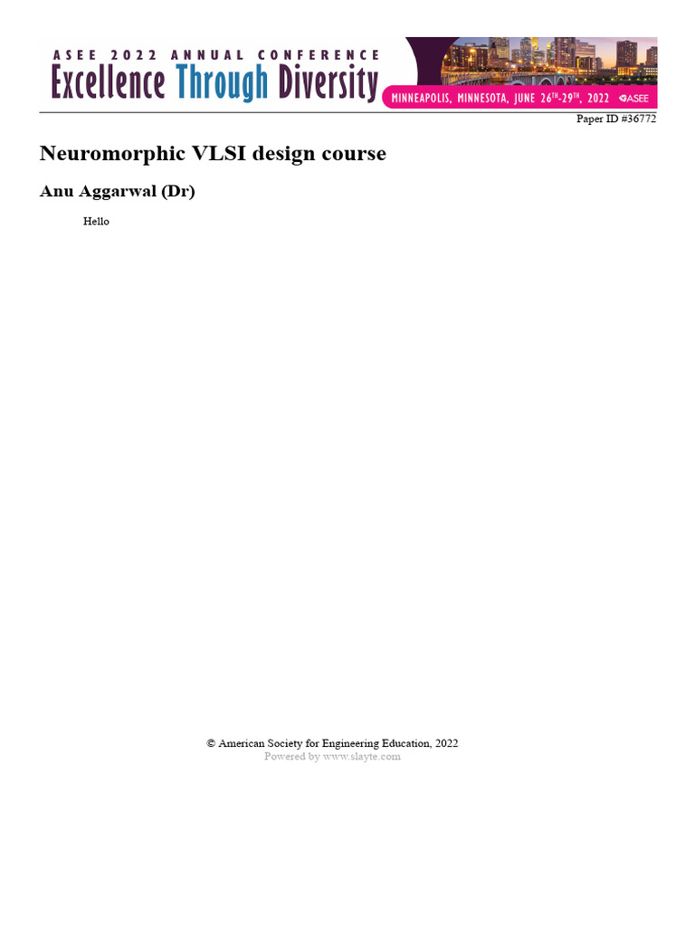 Neuromorphic Vlsi Design Course Pdf Computers Technology And Engineering 8264