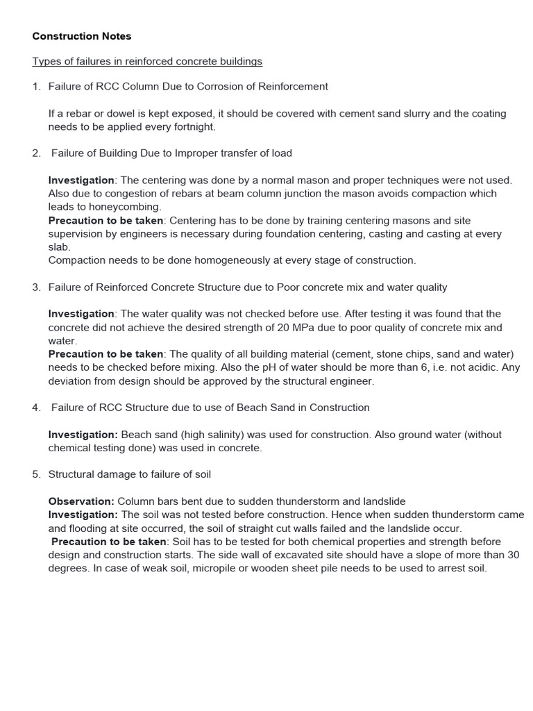 Construction Notes | PDF