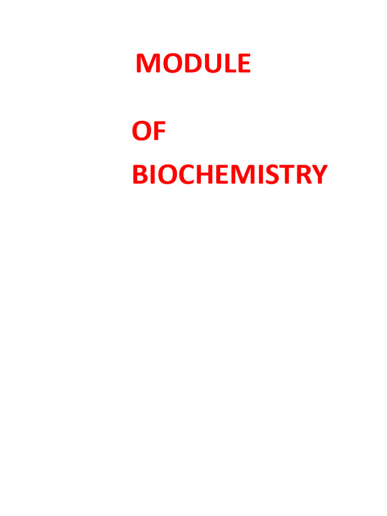Final Biochemistry Module | PDF