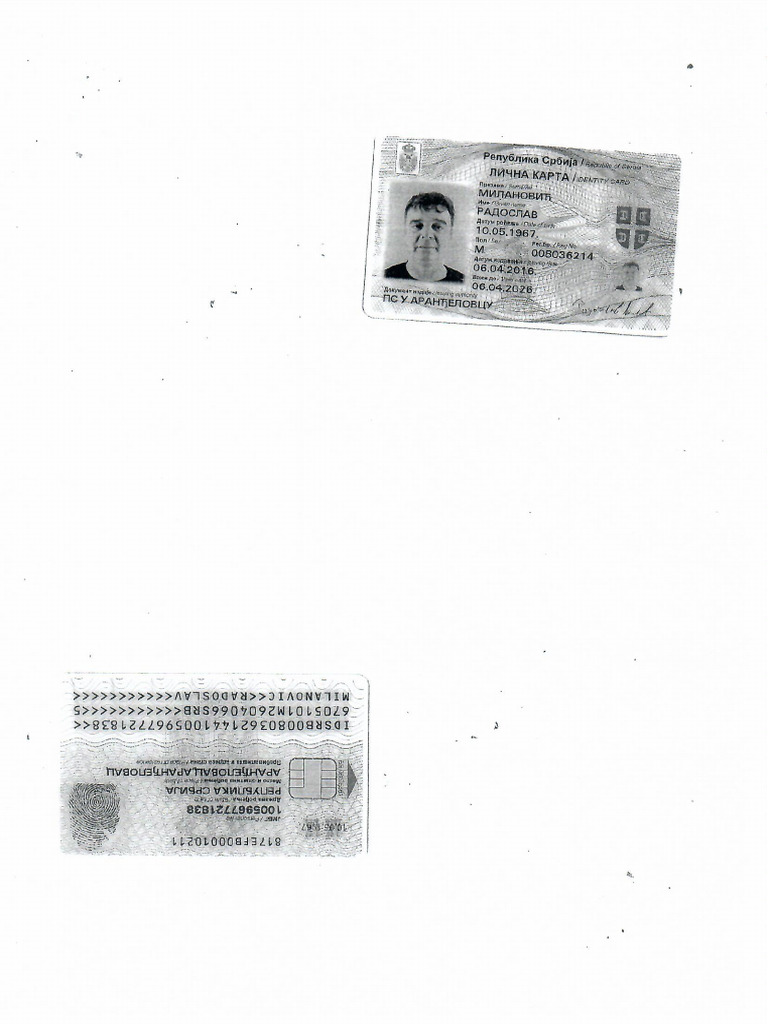 Kole Licne Karte I Ma Obrazac | PDF