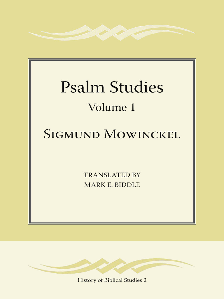 Psalm Studies, Vol. 1 - Sigmund Mowinckel | PDF