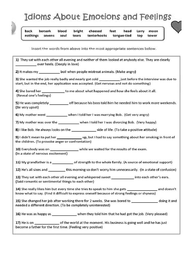 Idioms and Phrasal Verbs About Feelings | PDF