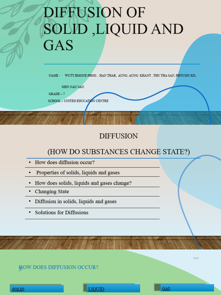 Diffusion of Solid, Liquid and Gas | PDF