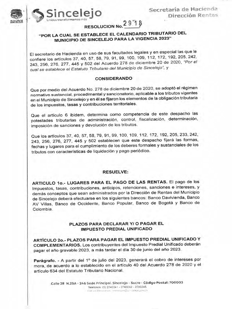 Resolución 2918 Del 26-Dic-2022 | PDF