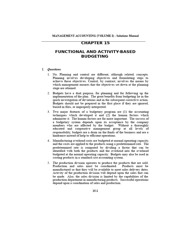 Chapter 5 Strategy and Master Budget - Compress | PDF