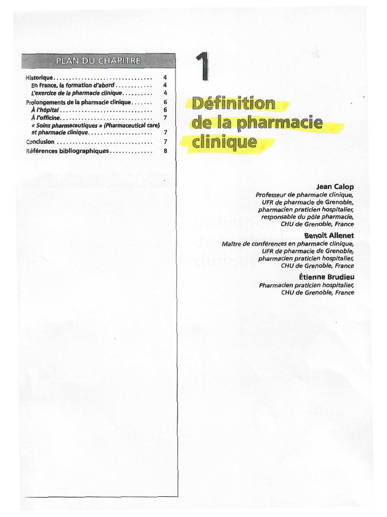Pharmacie Clinique | PDF