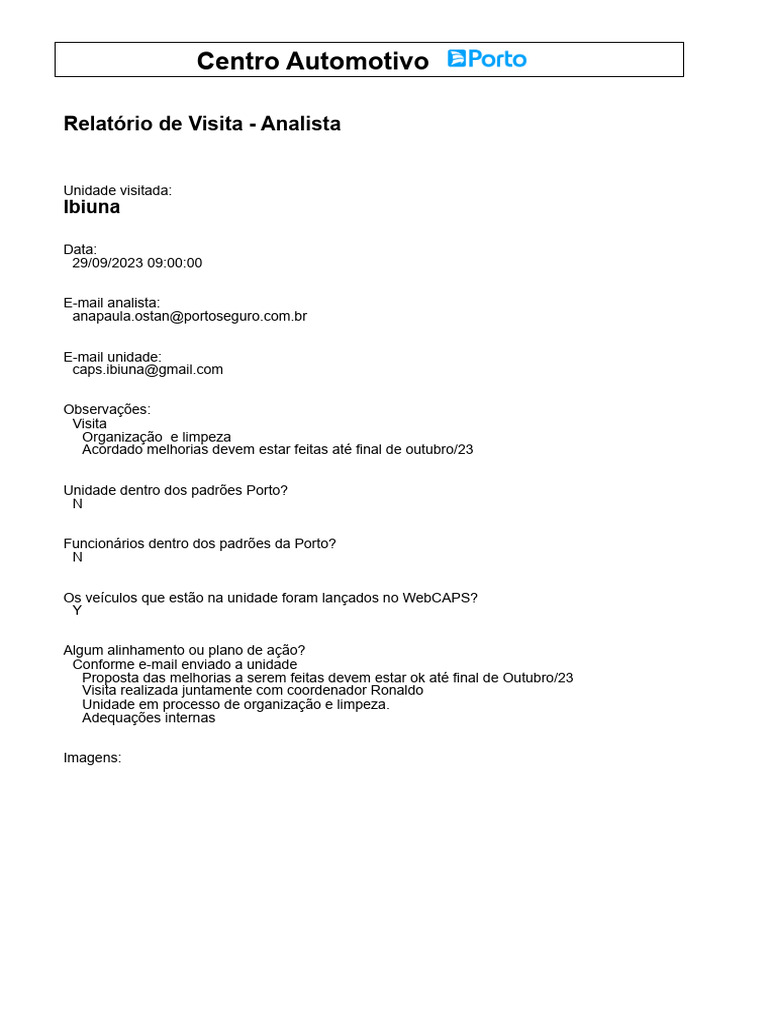 Relatório de Visita | PDF