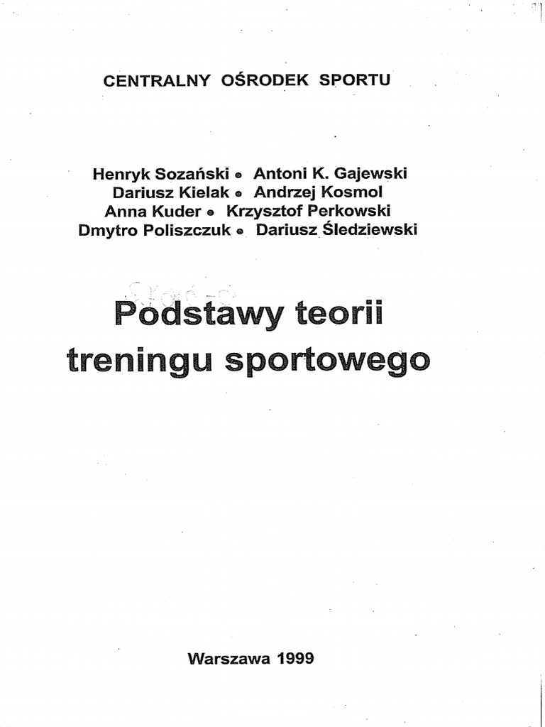 Sozanski H. - Podstawy Teorii Treningu Sportowego | PDF