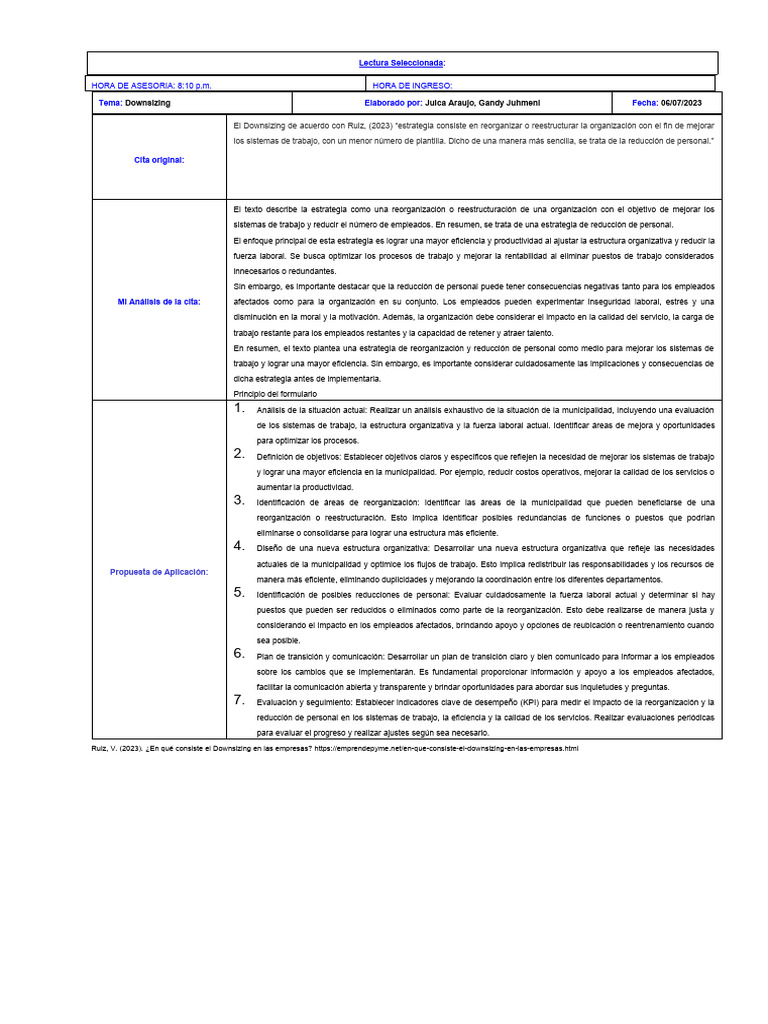 Referencia Downsizing | PDF | Business | Economias