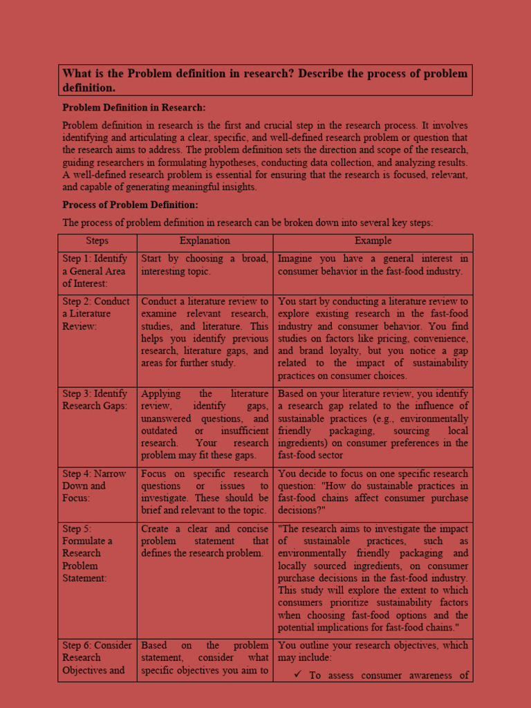 Chapter 6 Problem Definition | PDF