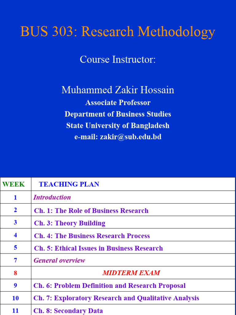 Business Research Methodology Course Guide | PDF