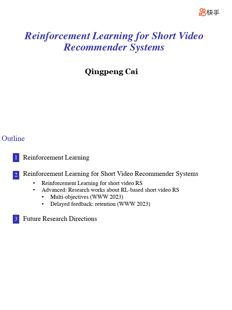 Reinforcement Learning For Short Video Recommender Systems | PDF | Technology & Engineering