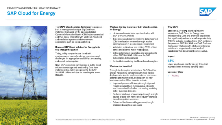 SAP Cloud For Energy | PDF