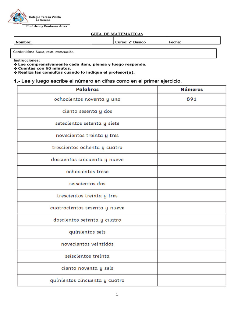 Guía De Matemáticas Segundo Básico Pdf