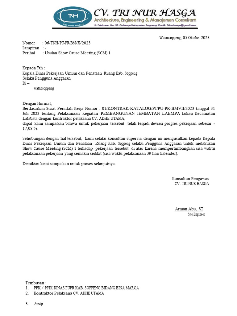 1 Surat Mohon SCM 1 Revisi PDF | PDF