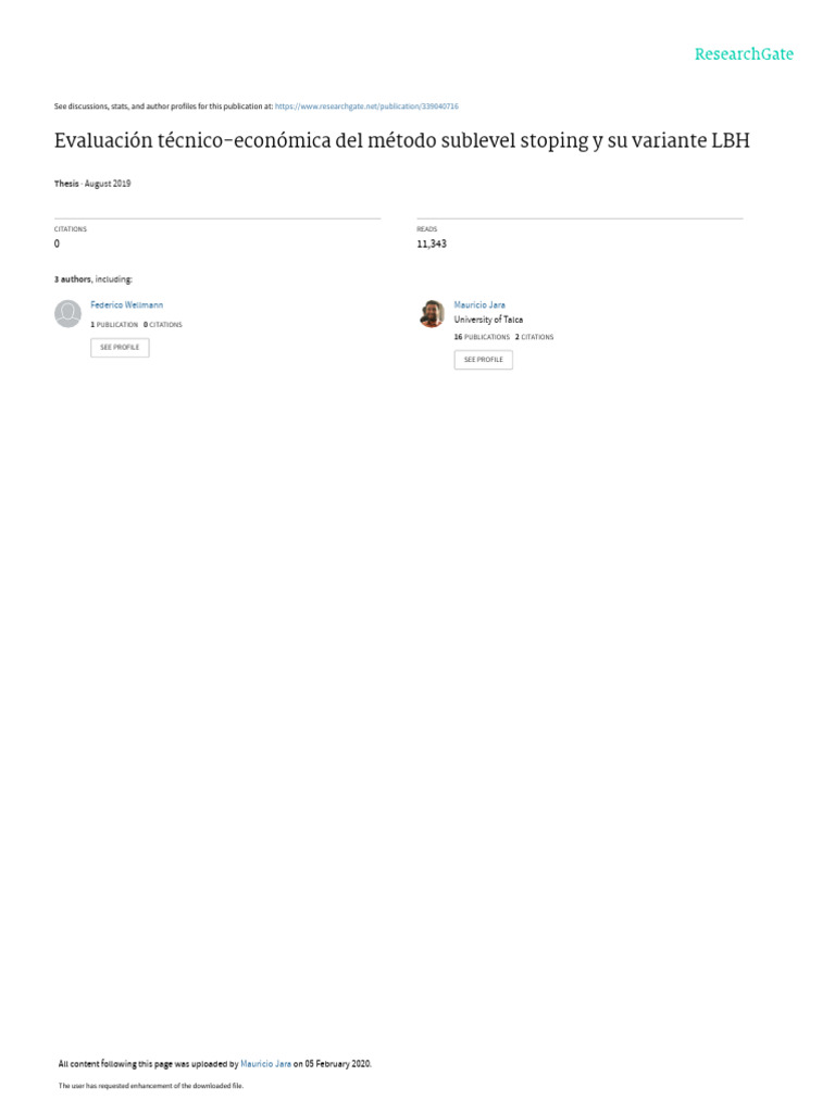 Sub Level Stoping Detalles | PDF | Ciencias sociales | Ciencia y ...