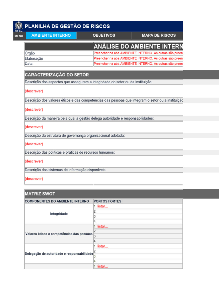 Planilha de Gestão de Riscos Modelo Excel VFINAL | PDF