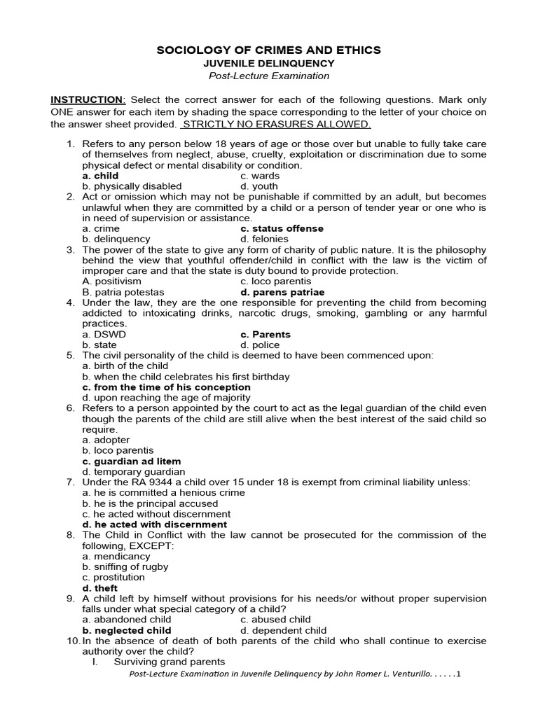 Sociology of Crimes and Ethics Questions With Answer (CH) | PDF | Human ...