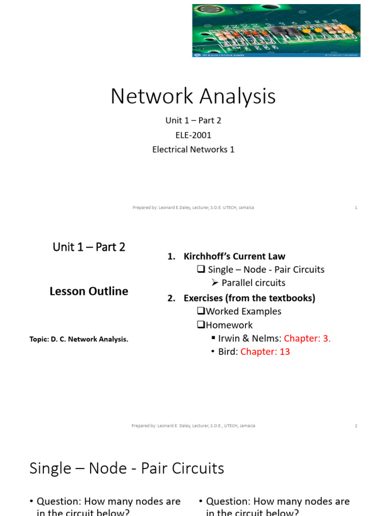 Unit 1 - Part 2 - D.C. Network Analysis | PDF | Electrical Network | Network Analysis ...