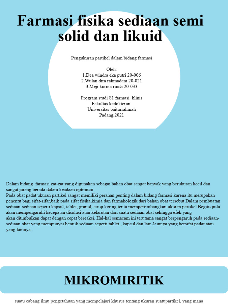 Kelompok 6 Farmasi Fisika Sediaan Semi Solid Dan Likuid | PDF