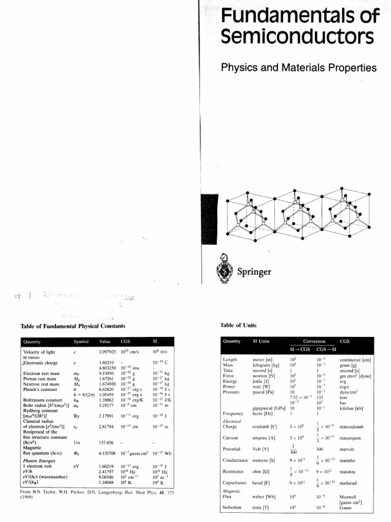 Fundamentals of Semiconductors - Physics and Materials Properties | PDF