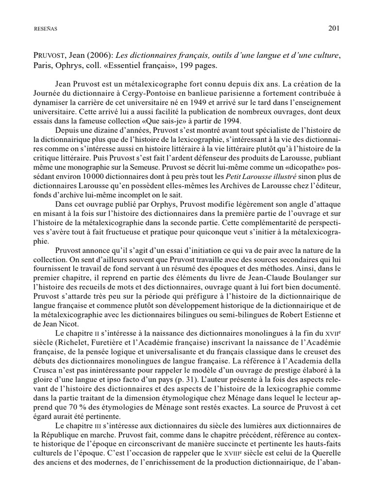 PRUVOST Jean 2006 Les Dictionnaires Francais Outil | PDF